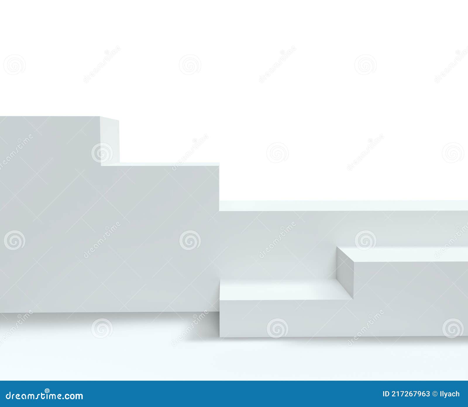 Podium Background, Pedestal Platform or Stand Display, 3D Render. White ...