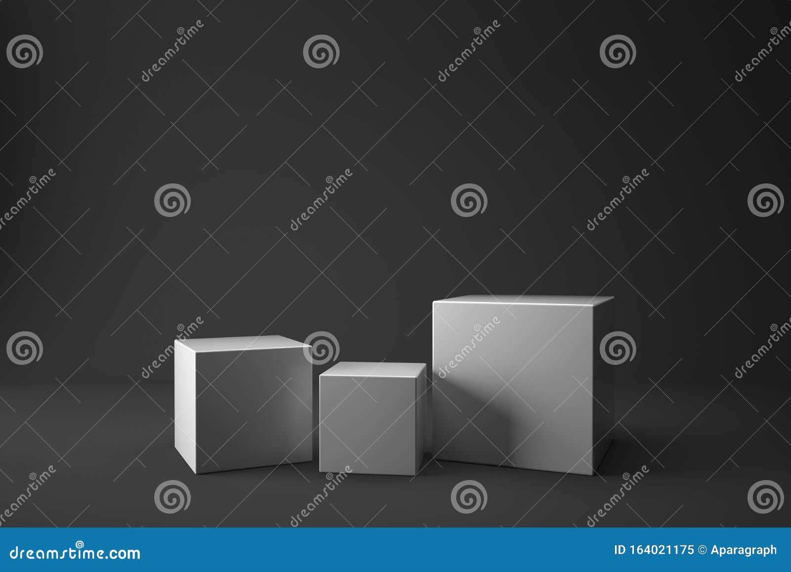 Podium Box Cubes 3D Blank Display on Empty Backdrop with Boxes Stock ...