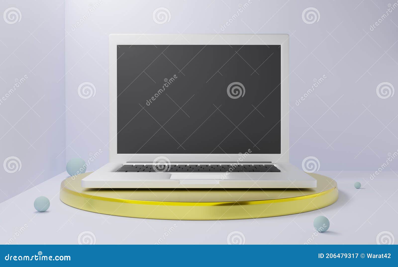 Podium with Computer Laptop in Gray Composition for Modern Stage ...