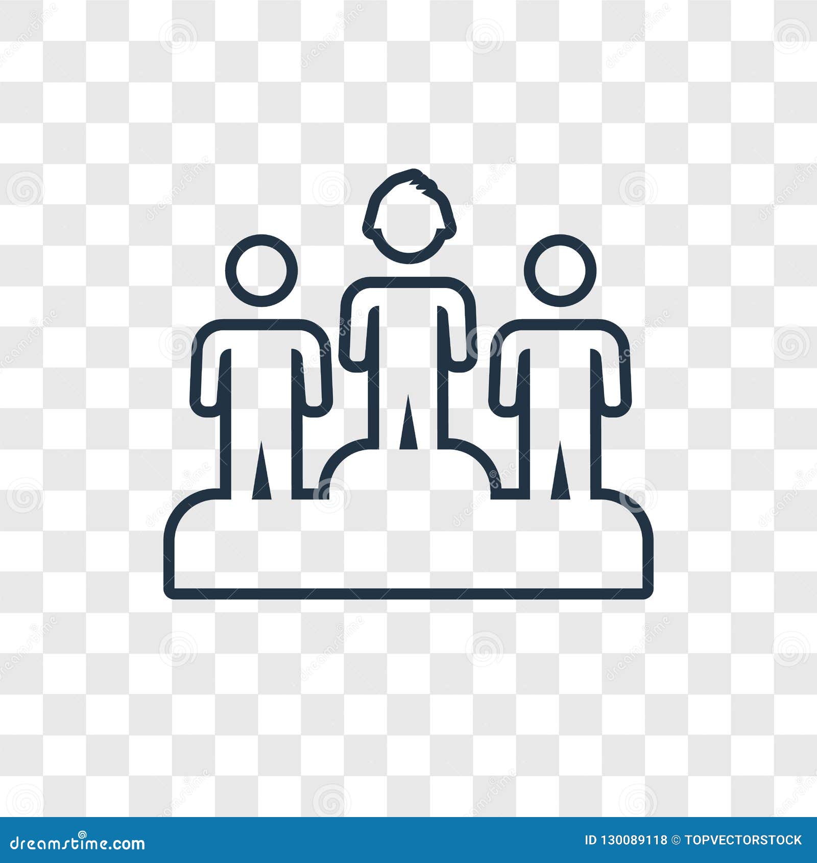 Podium Concept Vector Linear Icon Isolated on Transparent Background ...