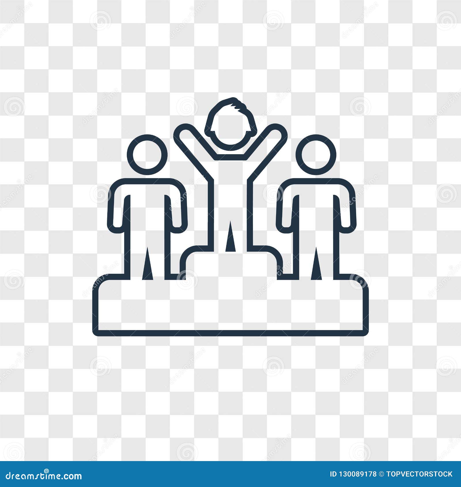 Podium Concept Vector Linear Icon Isolated on Transparent Background ...