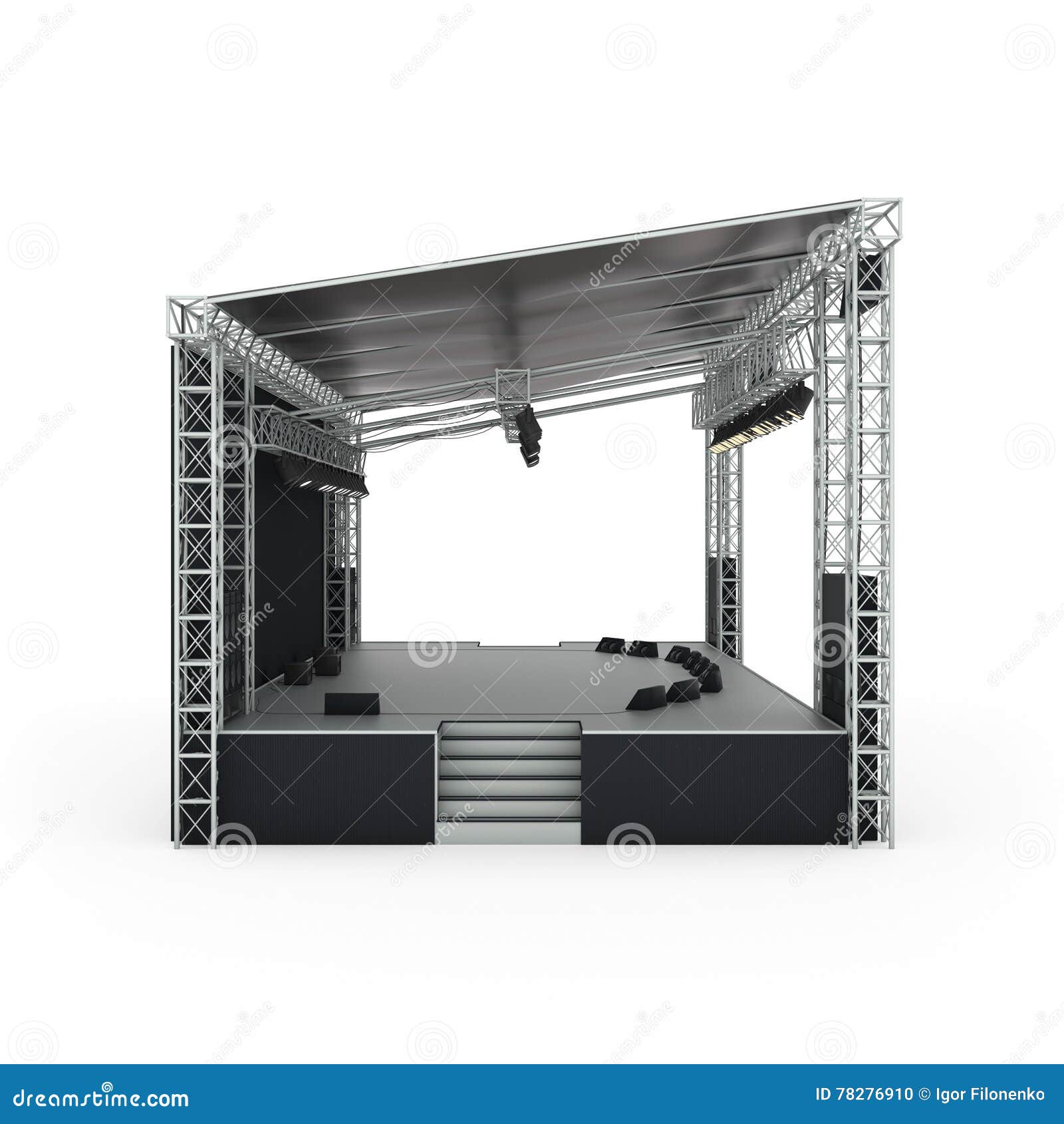 Podium Concert Stage 3d Rendering. Stock Photo - Illustration of ...
