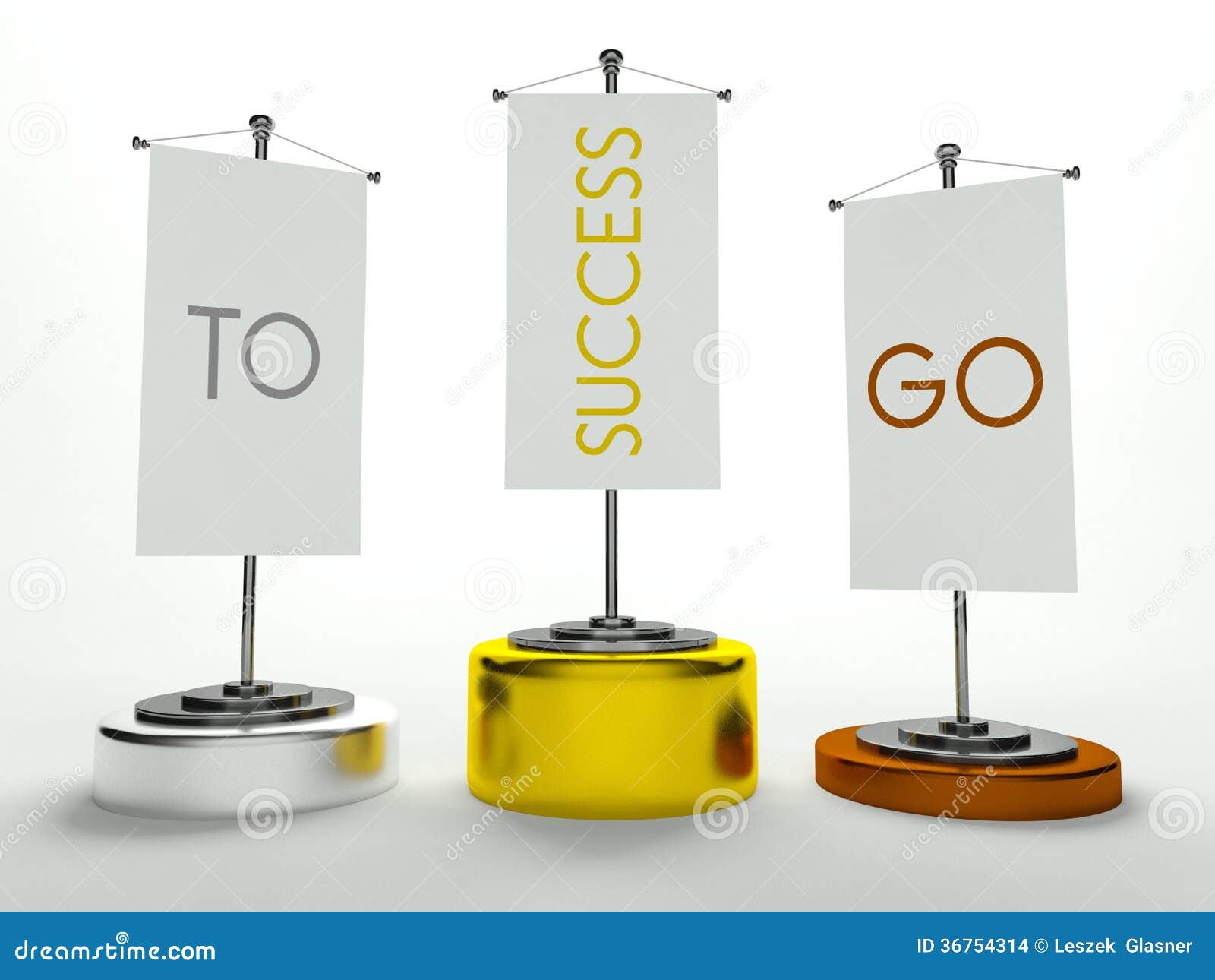 Podium with Go To Success Sign on Flags Stock Illustration ...