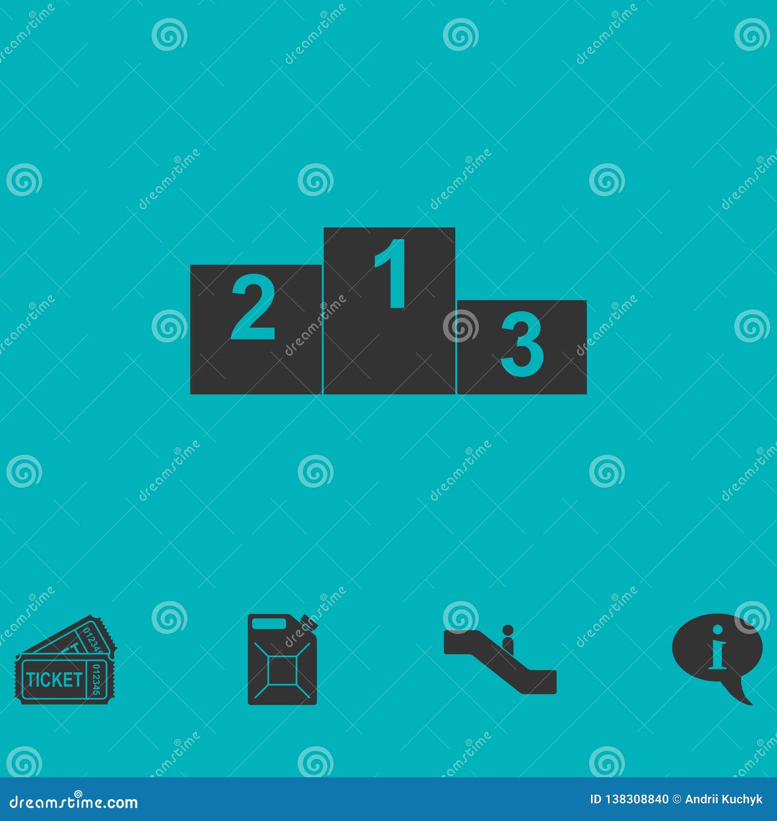 Podium icon flat stock illustration. Illustration of logo - 138308840