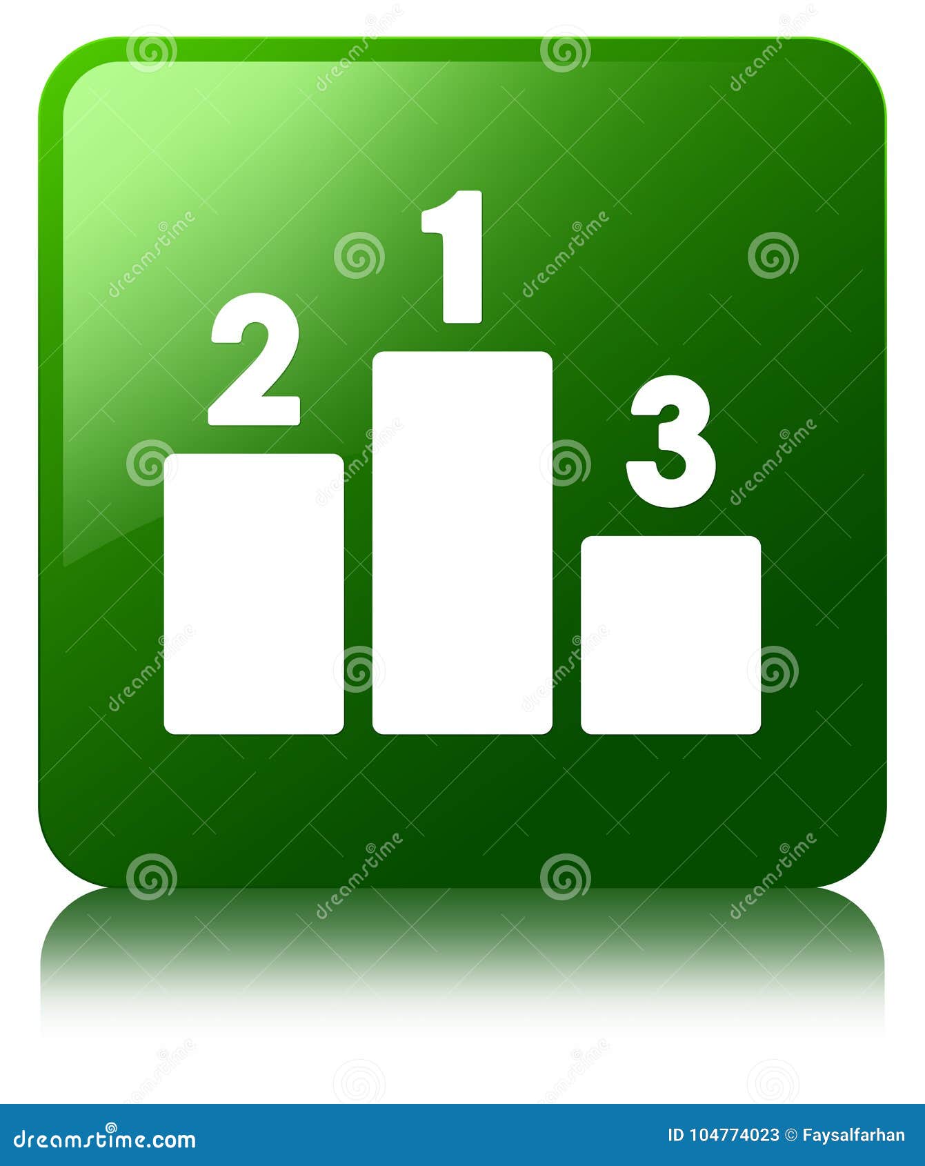 Podium Icon Green Square Button Stock Illustration - Illustration of ...