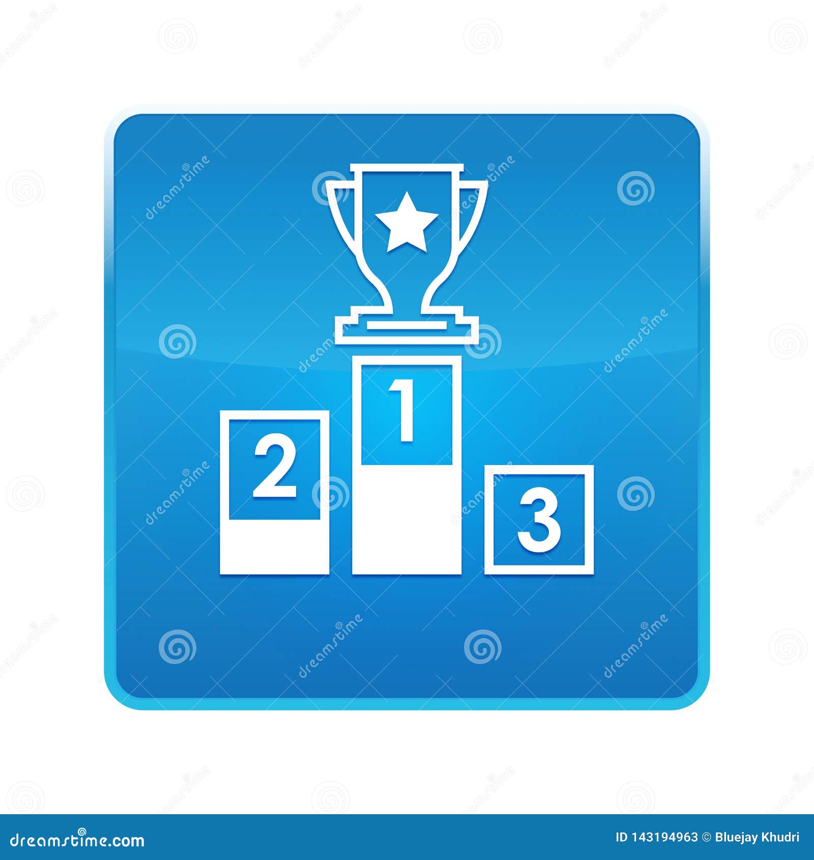 Podium Icon Shiny Blue Square Button Stock Illustration - Illustration ...