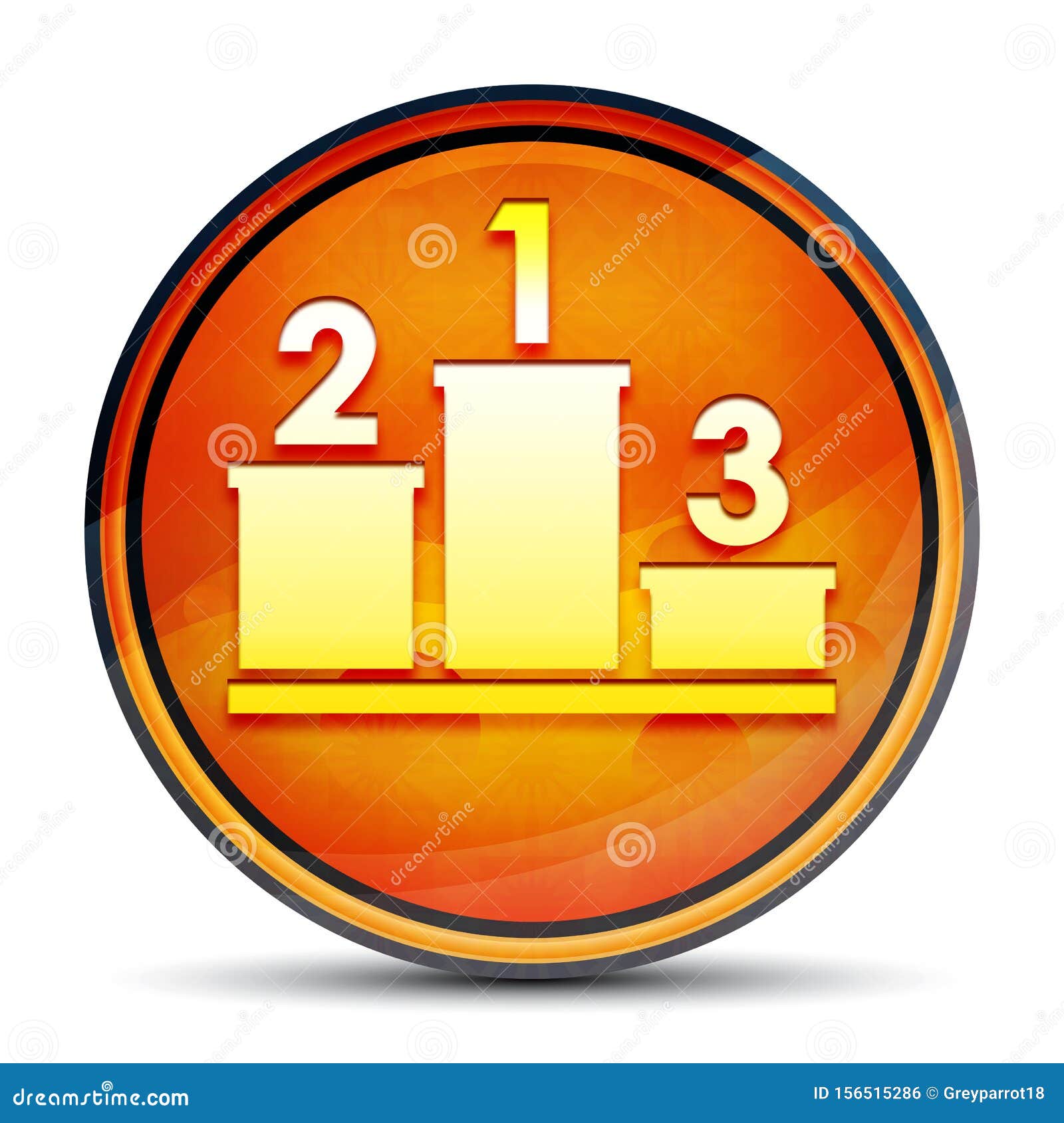 Podium Icon Shiny Bright Orange Round Button Illustration Stock ...