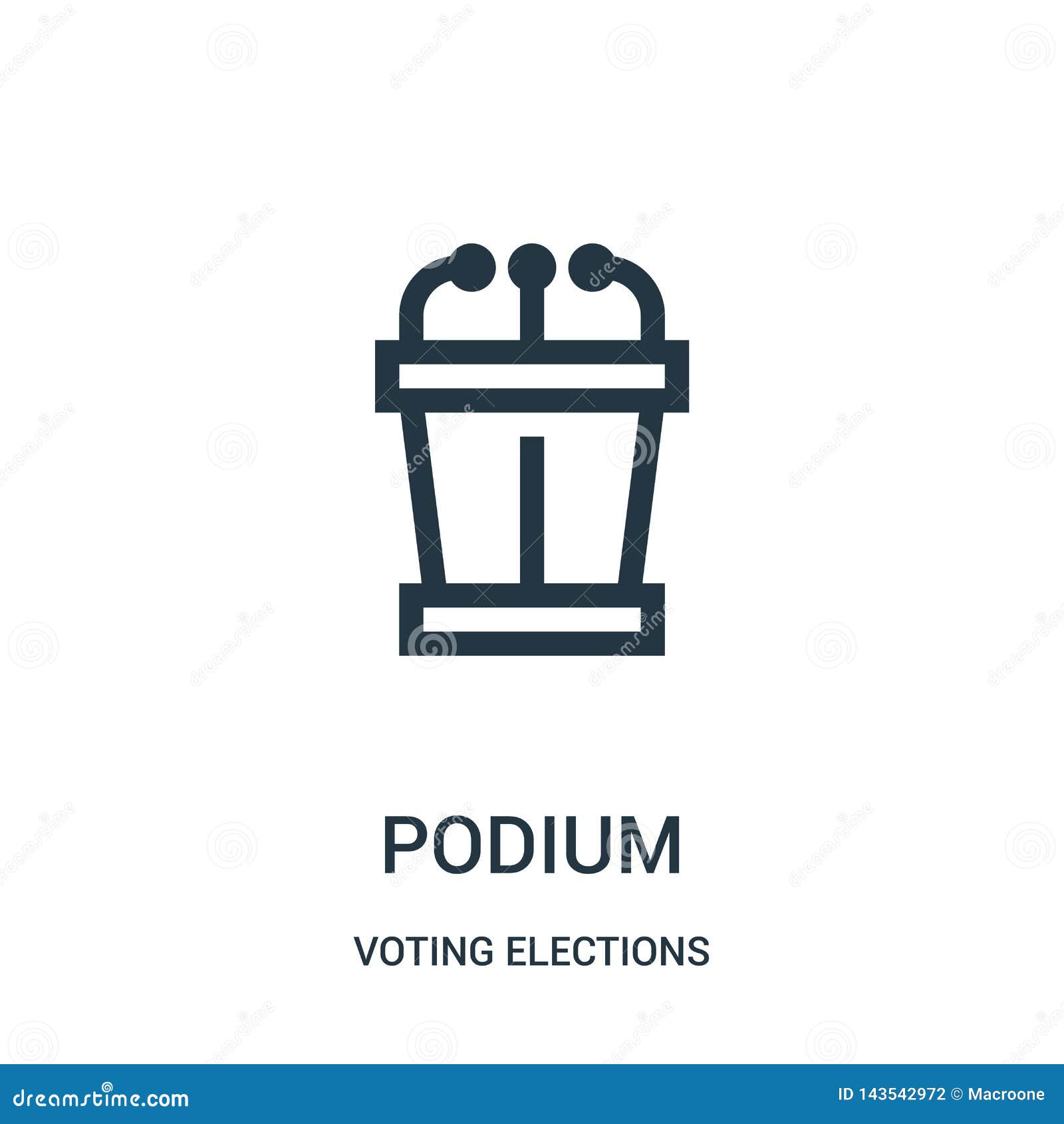 Podium Icon Vector from Voting Elections Collection. Thin Line Podium ...