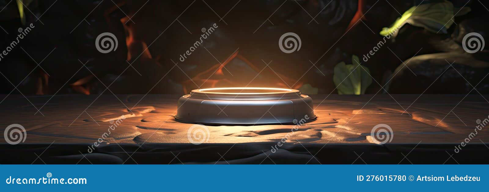 A Podium with Lava Cracks. Sci Fi Scene in Black with a Glow of Fire ...