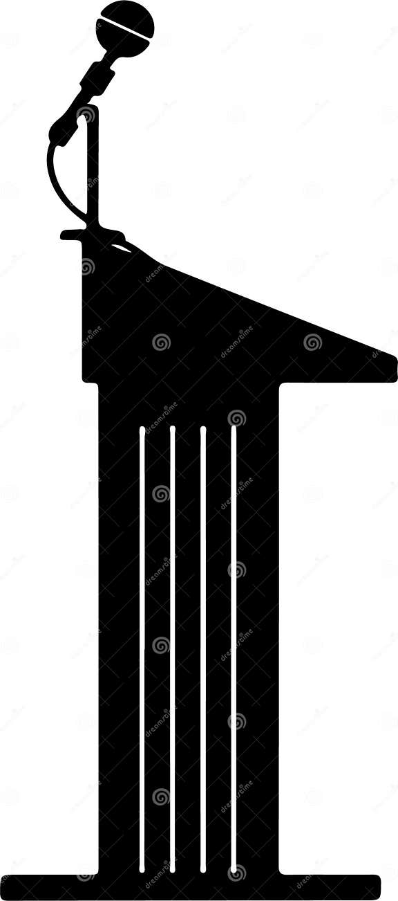 Minimalistic Podium with Microphone Illustration for Speeches, Lectures ...