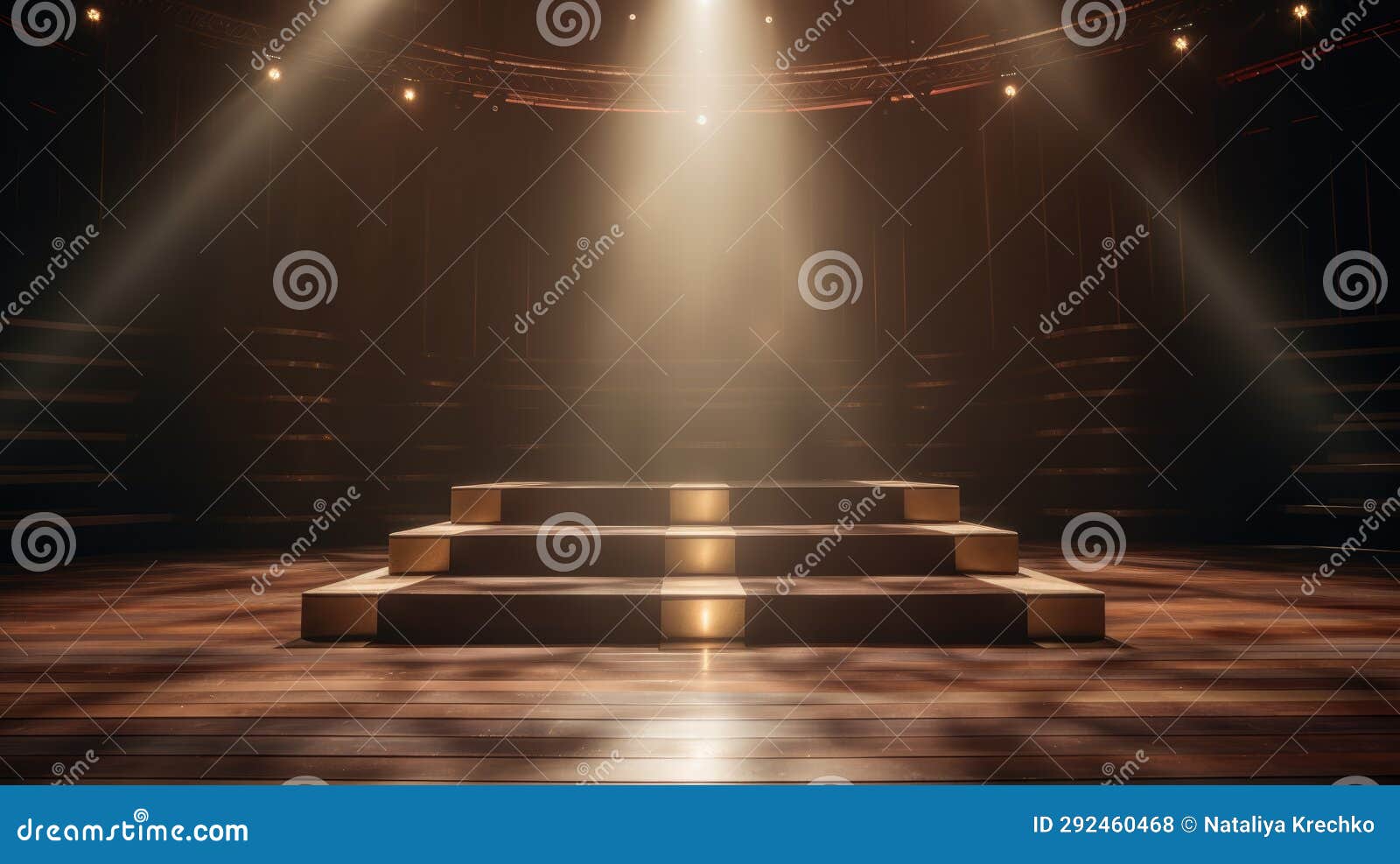 Podium, Pedestal or Platform, Illuminated by Led Spotlights Stock Photo ...