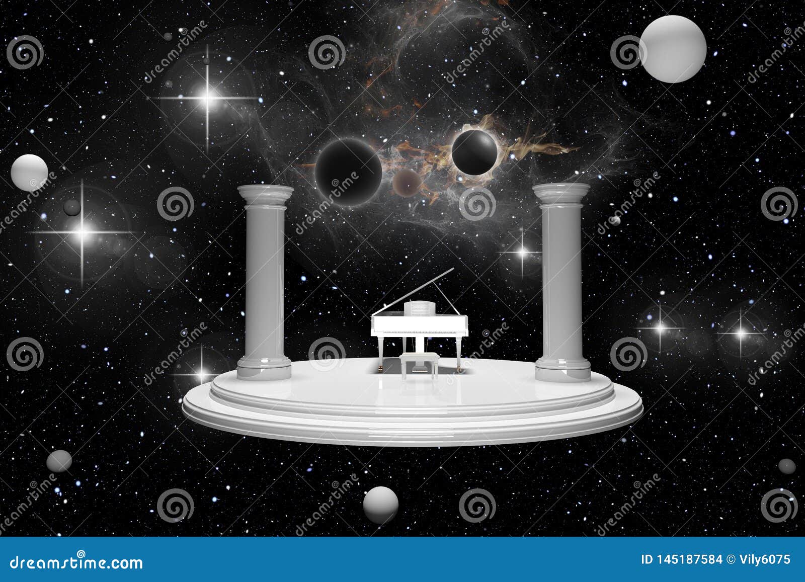 Podium With Piano Accordion, 3D Rendering Stock Photography ...