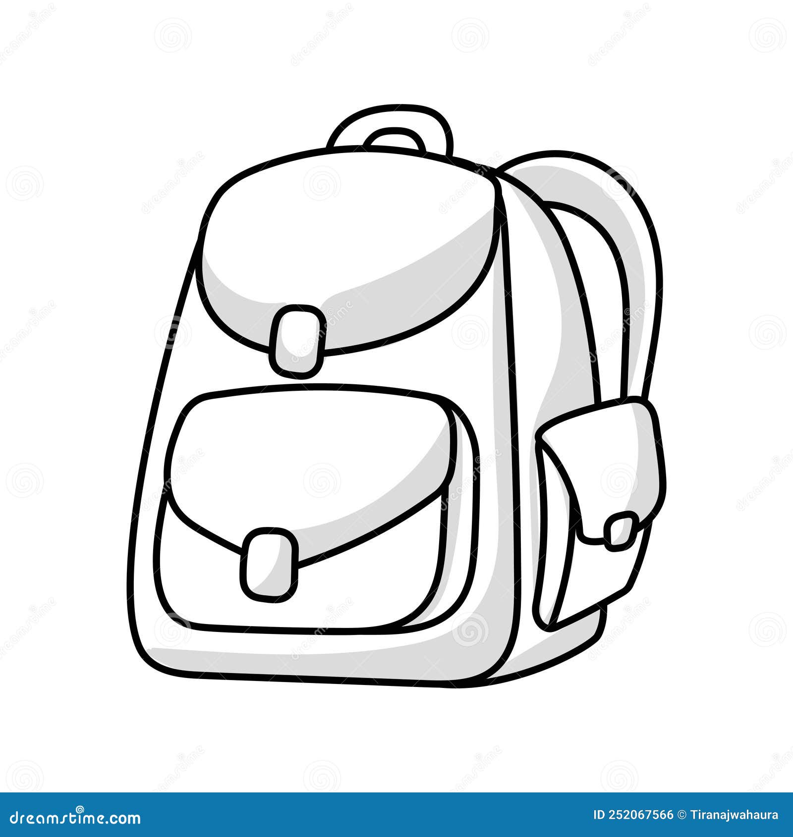 Doodle School Backpack School Bag Vector Illustration Stock Vector ...