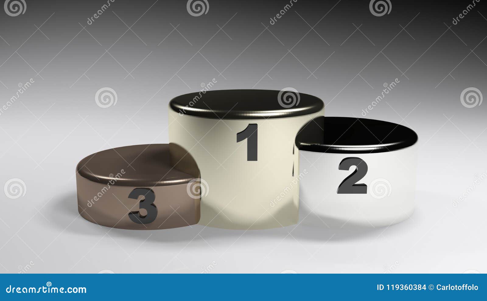 Podium with Three Positions - 3D Rendering Stock Illustration ...