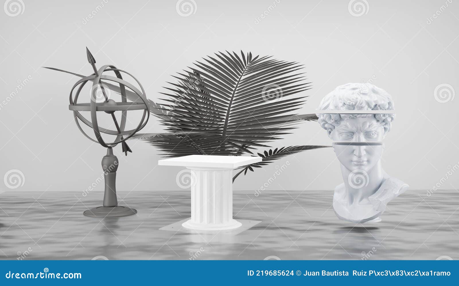 Podium for Product Display in Light Colours. Cross Section of Statue ...