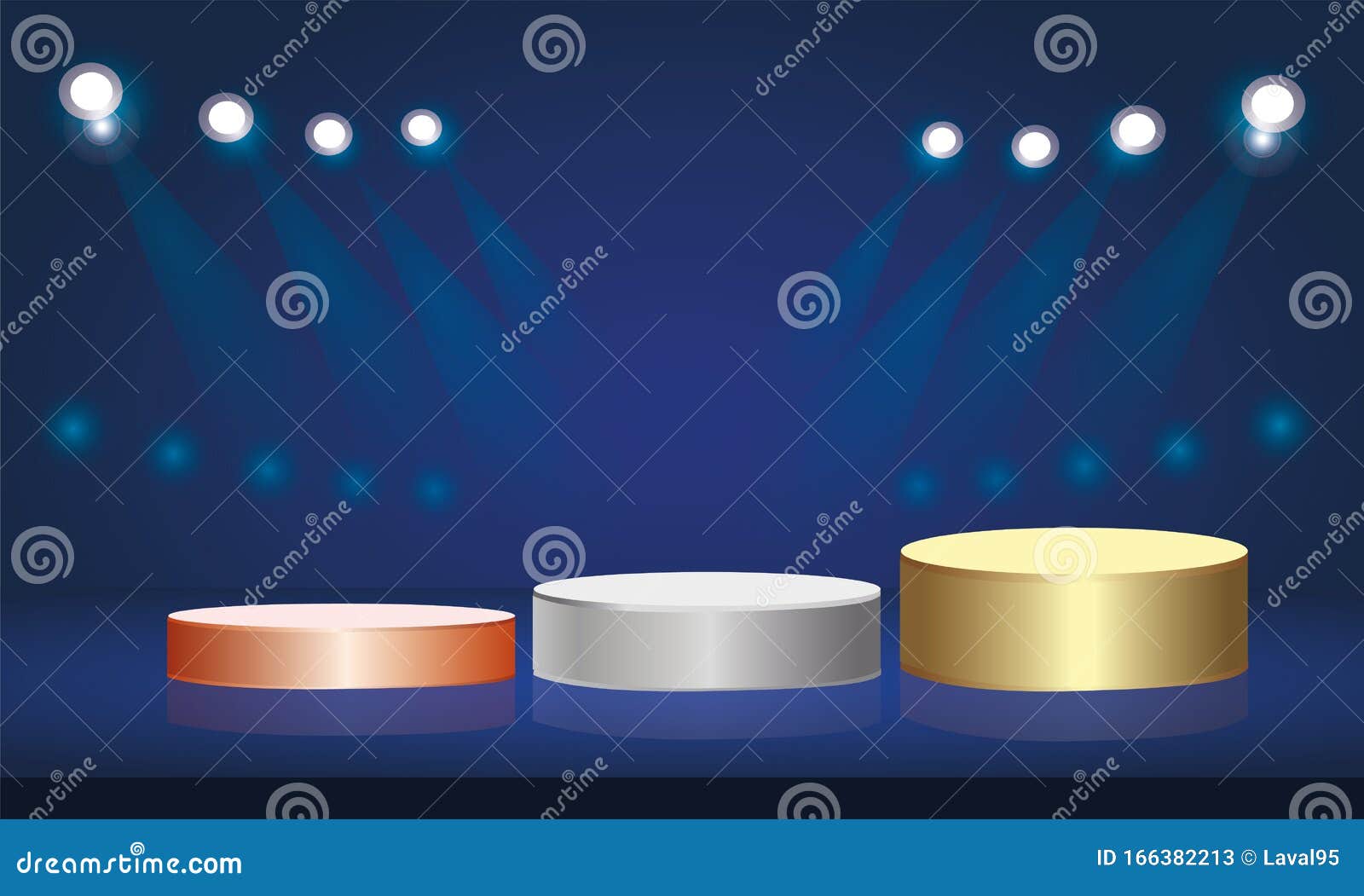 Podium, Scene for the Award Ceremony of the Three Winners on a Blue ...
