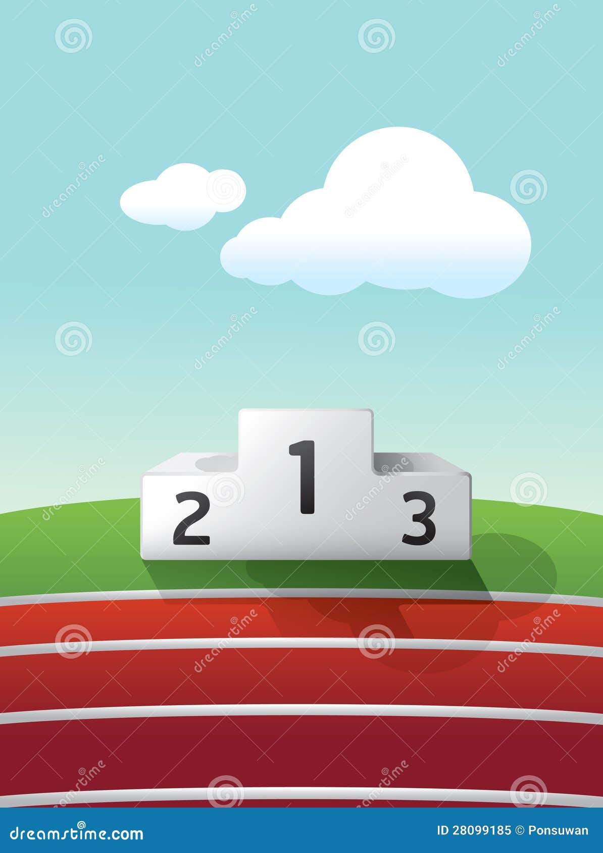 Podium Sport on Grass and Track Running Stock Vector - Illustration of ...