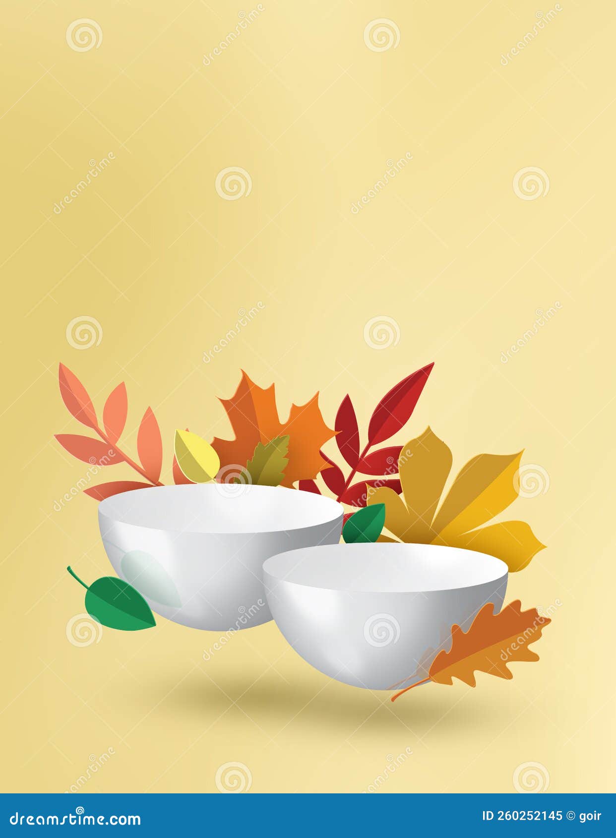 Podium Spotlight with Autumn Leaves Stock Illustration - Illustration ...