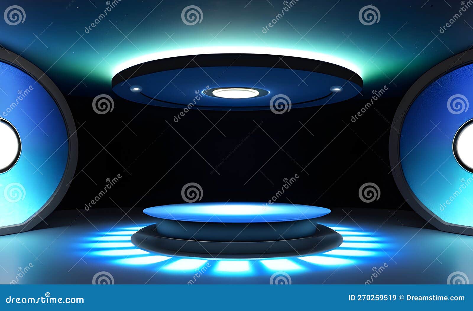 Podium Stage Futuristic Hi Tech Science Fiction Generative AI Stock ...