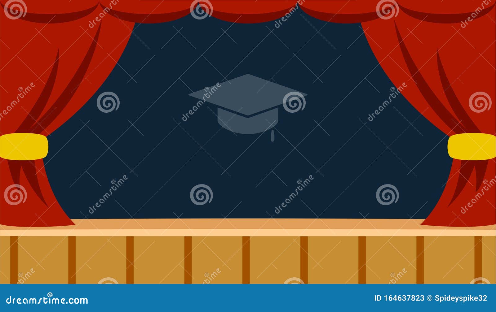 Podium Stage with Graduation Hat Symbol Stock Illustration ...
