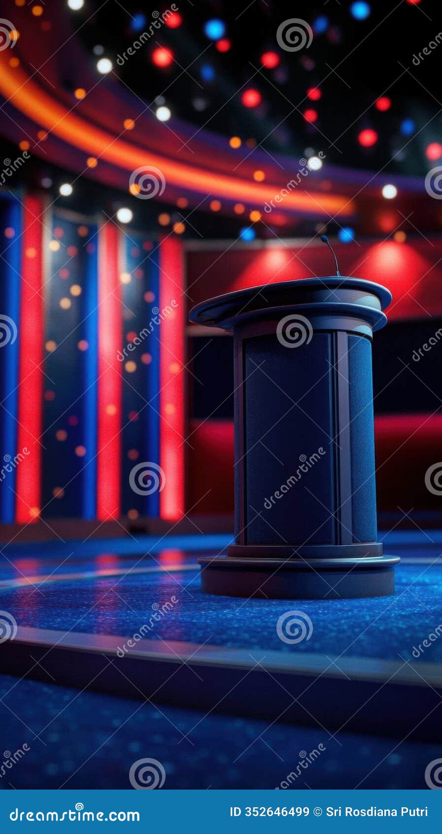 Podium Stands Ready, a Stage for Discourse and Dialogue Under a Canopy ...