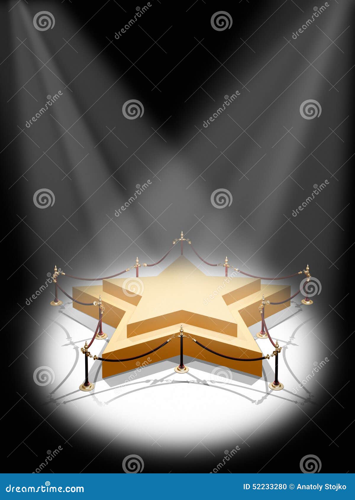 Podium Star Shape in Spotlight Stock Illustration - Illustration of ...