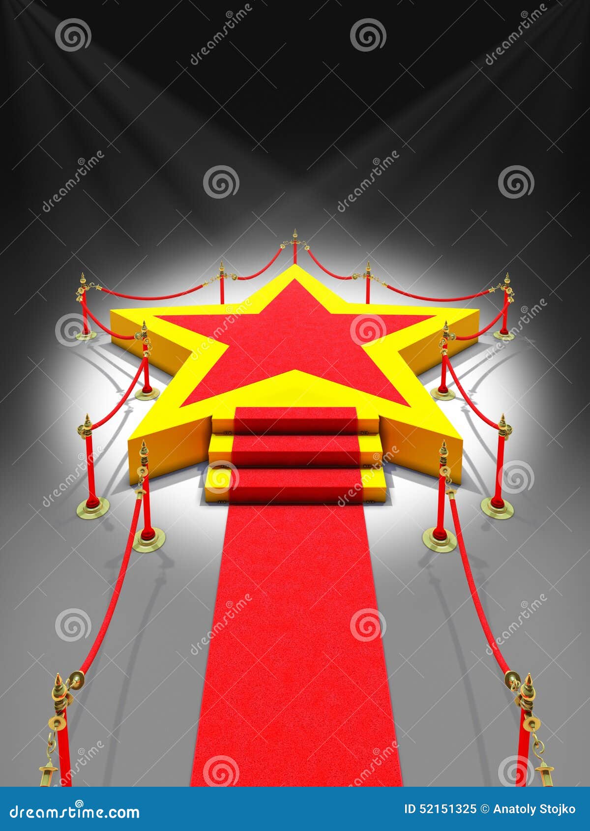 Podium star in spotlight stock illustration. Illustration of incentive ...
