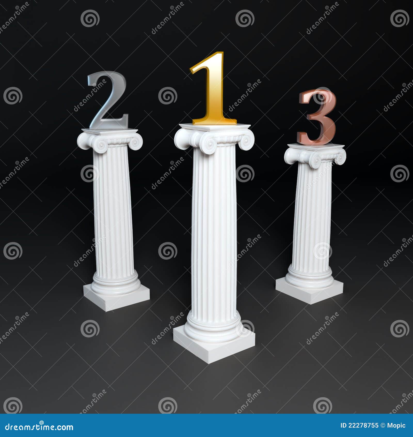 Podium - Three Corinthian Columns Royalty-Free Stock Photography ...