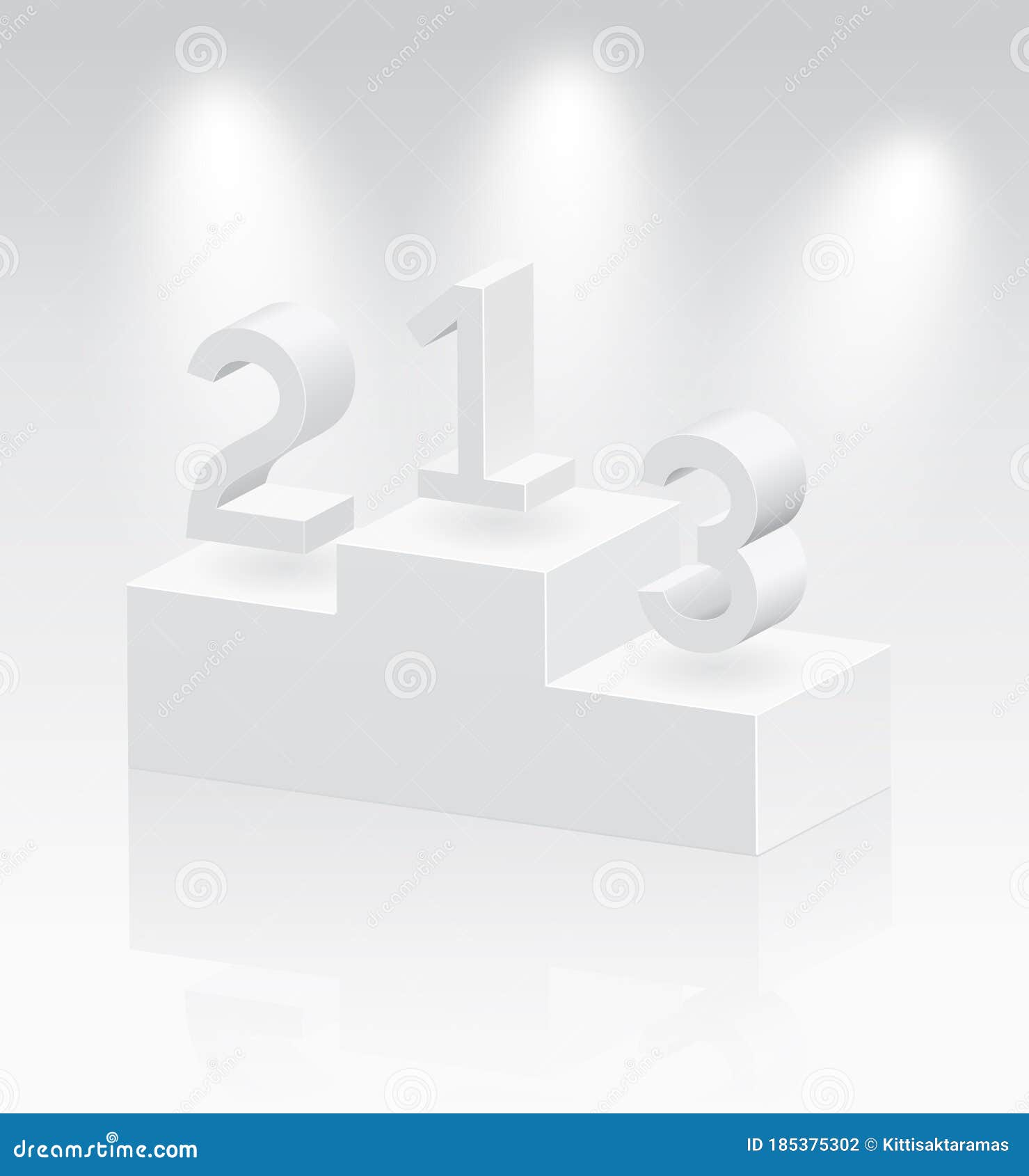 Podium Three Rank Places with Spotlight Vector Illustrations Stock ...
