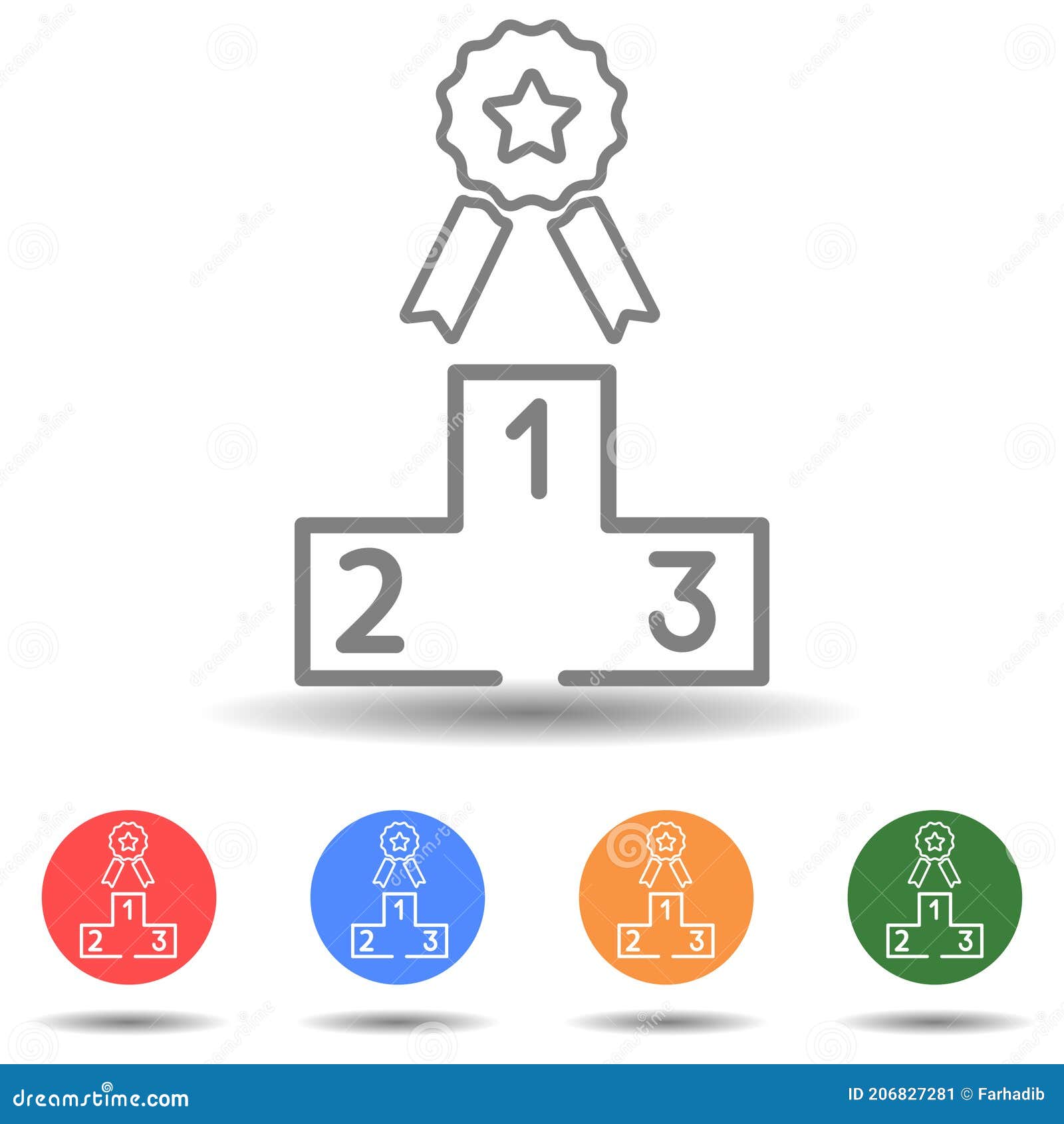 Podium Three Rank Places, Winners Podium Vector Icon Stock Vector ...