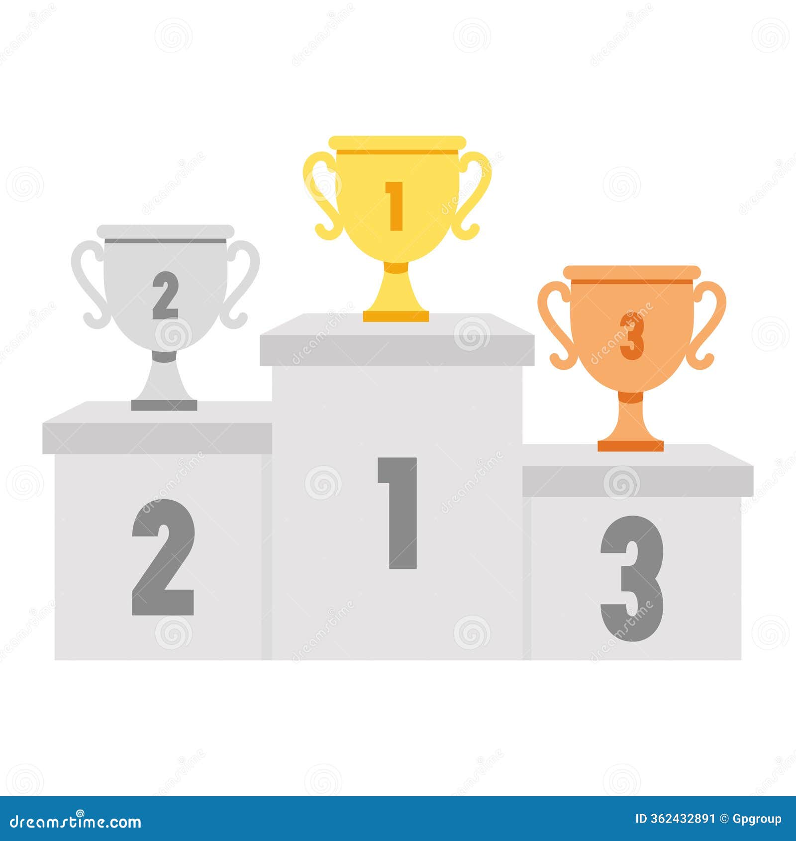 Podium with trophies icon stock illustration. Illustration of victory ...