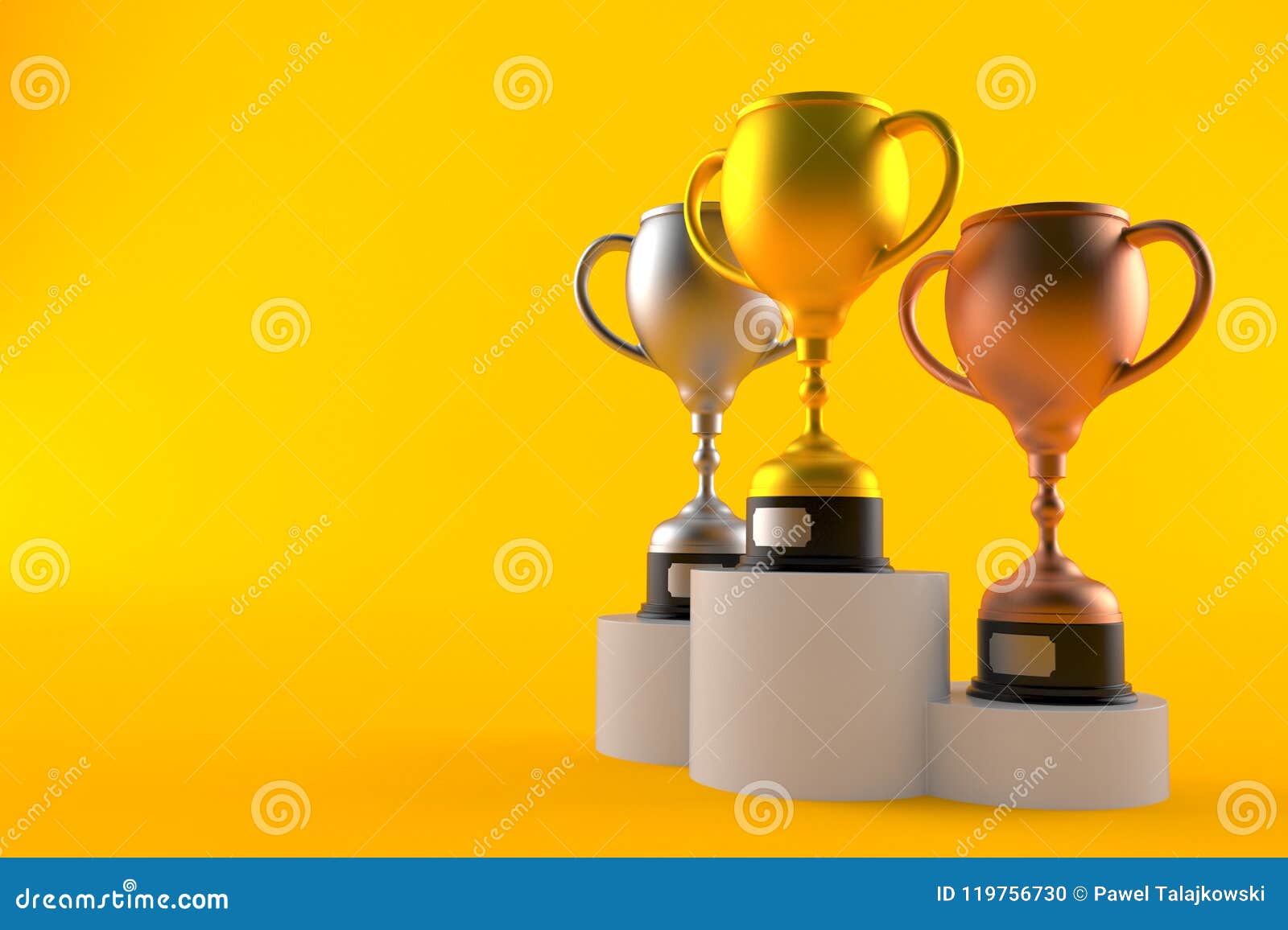 Podium with trophy stock illustration. Illustration of success - 119756730