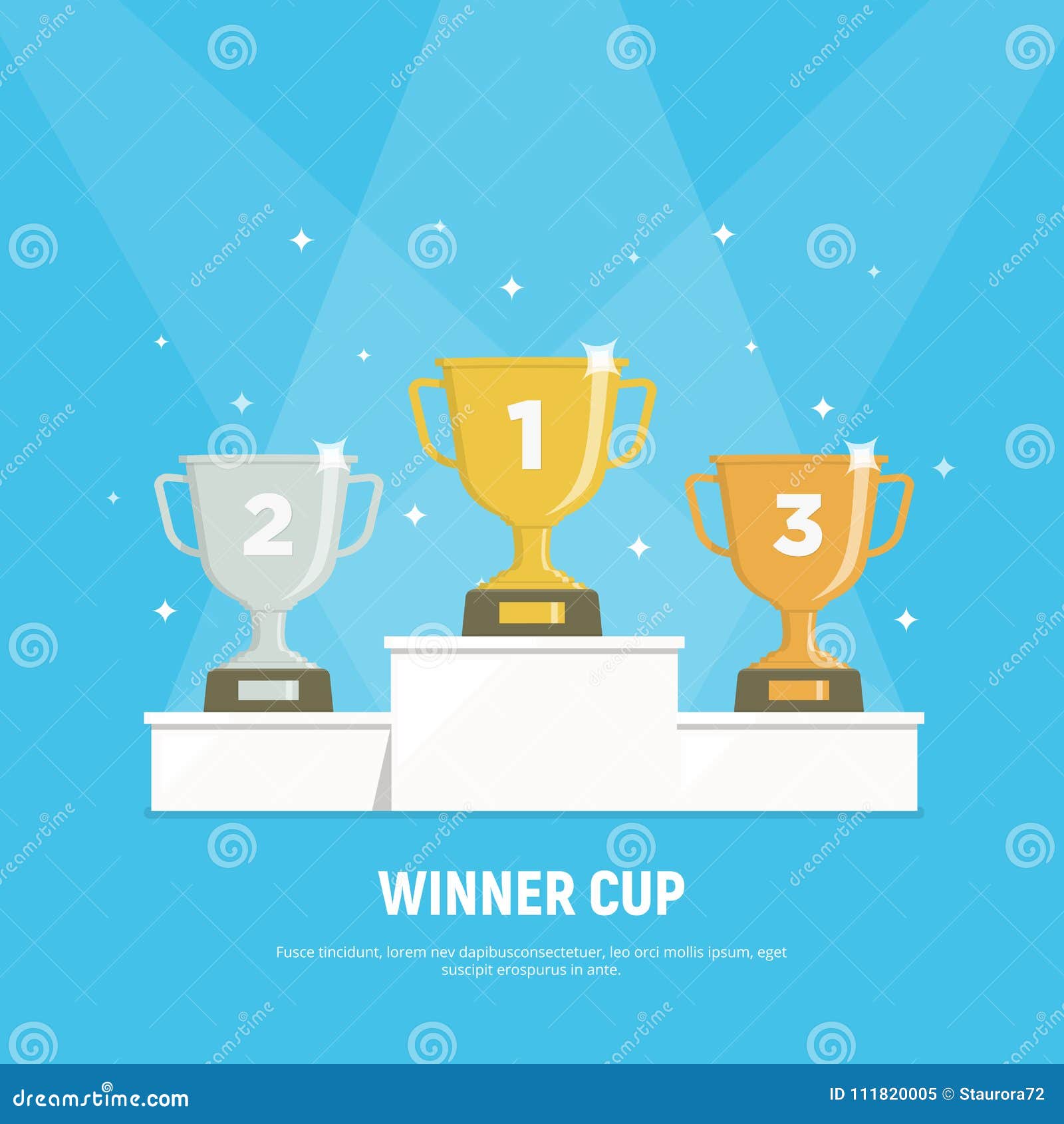 Winners Gold Cup Vector Illustration. Gold Trophy Awarded As Prize For ...