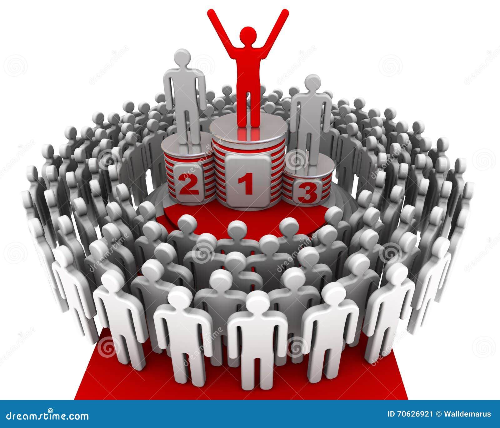 Podium Winners and Many Applicants Stock Illustration - Illustration of ...