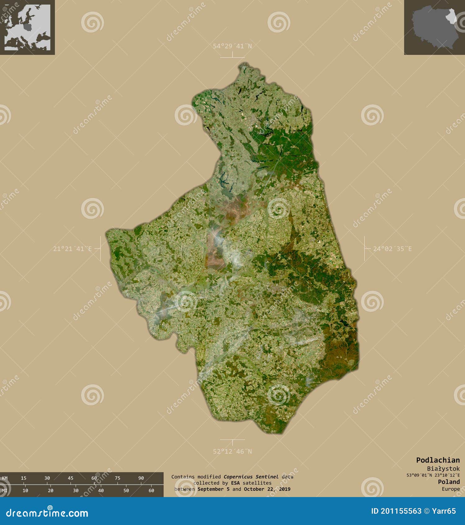 Podlachian, Poland - Composition. Sentinel-2 Satellite Stock ...