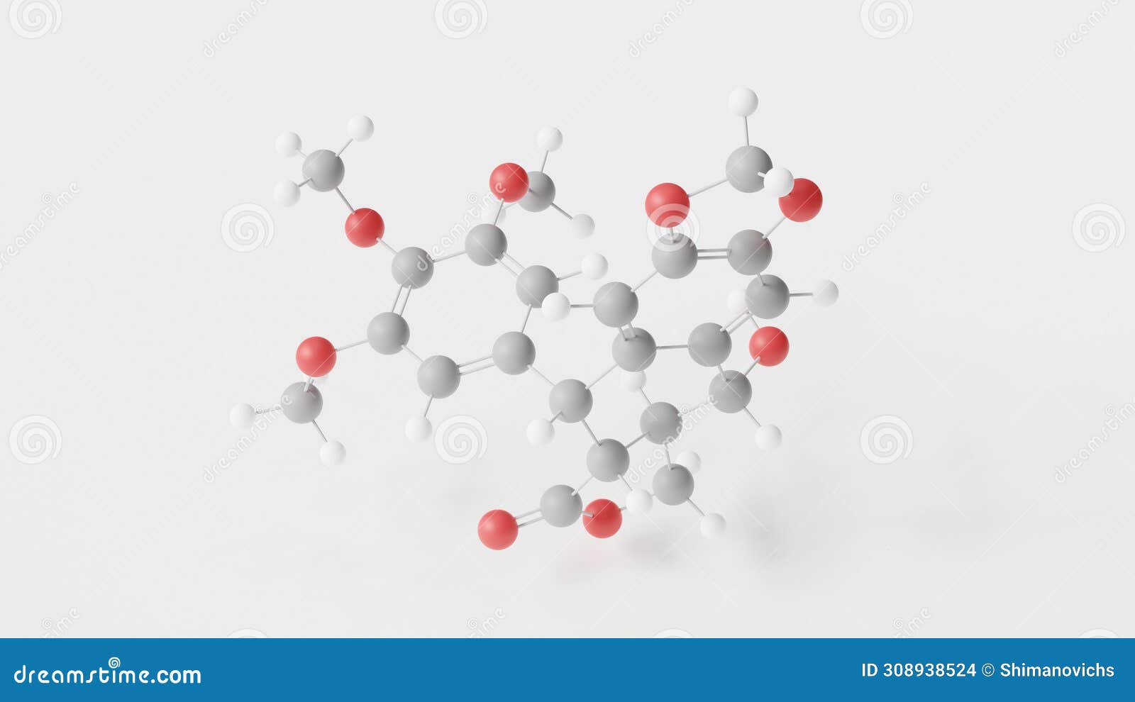 Podofilox Molecule 3d, Molecular Structure, Ball and Stick Model ... Podofilox Molecule 3d, Molecular Structure, Ball and Stick Model ...