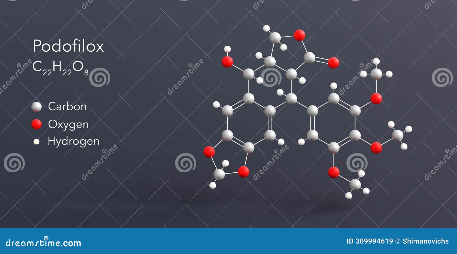 Podofilox Molecule 3d Rendering, Flat Molecular Structure with Chemical ... Podofilox Molecule 3d Rendering, Flat Molecular Structure with Chemical ...