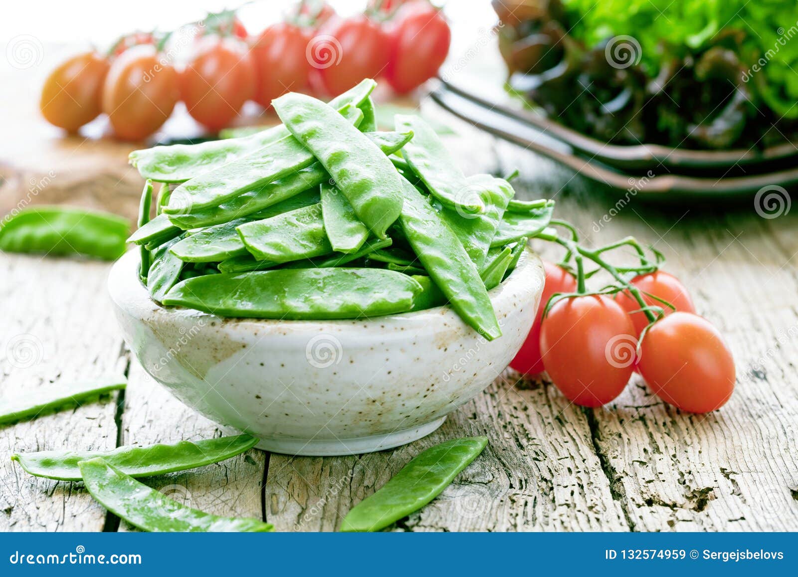 The Pods of Green Beans on a Wooden Surface Stock Image - Image of ...