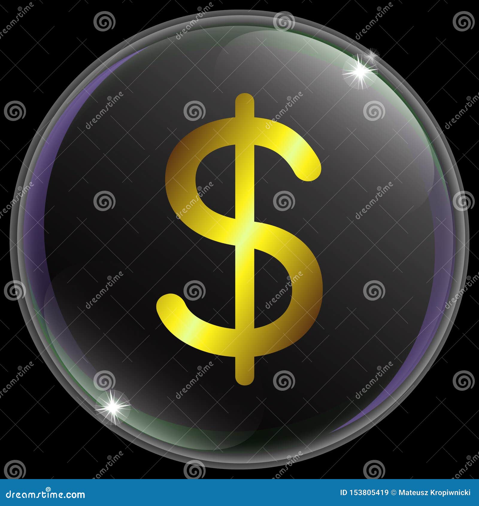Vector Illustration of Simple and Realistic US Dollar Currency Sign or ...