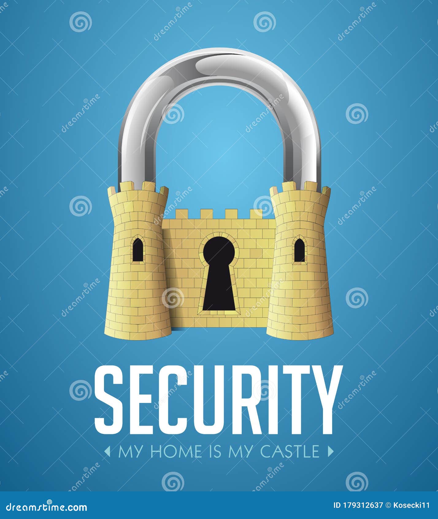 Castle As Lock - Two Towers and Lock Hole - Security System Concept ...