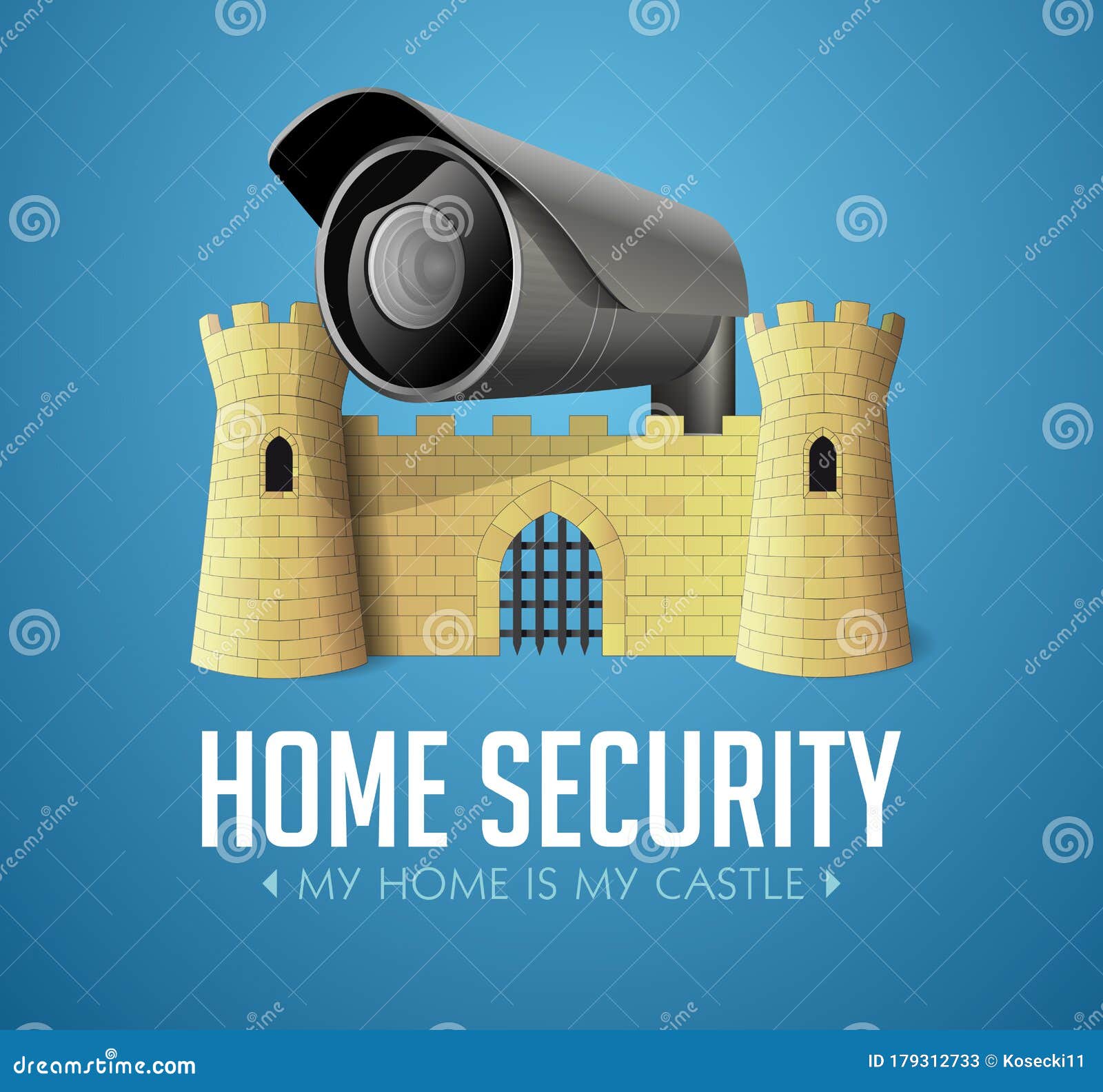 My Home is My Castle - Security System Concept - Castle with Cctv ...