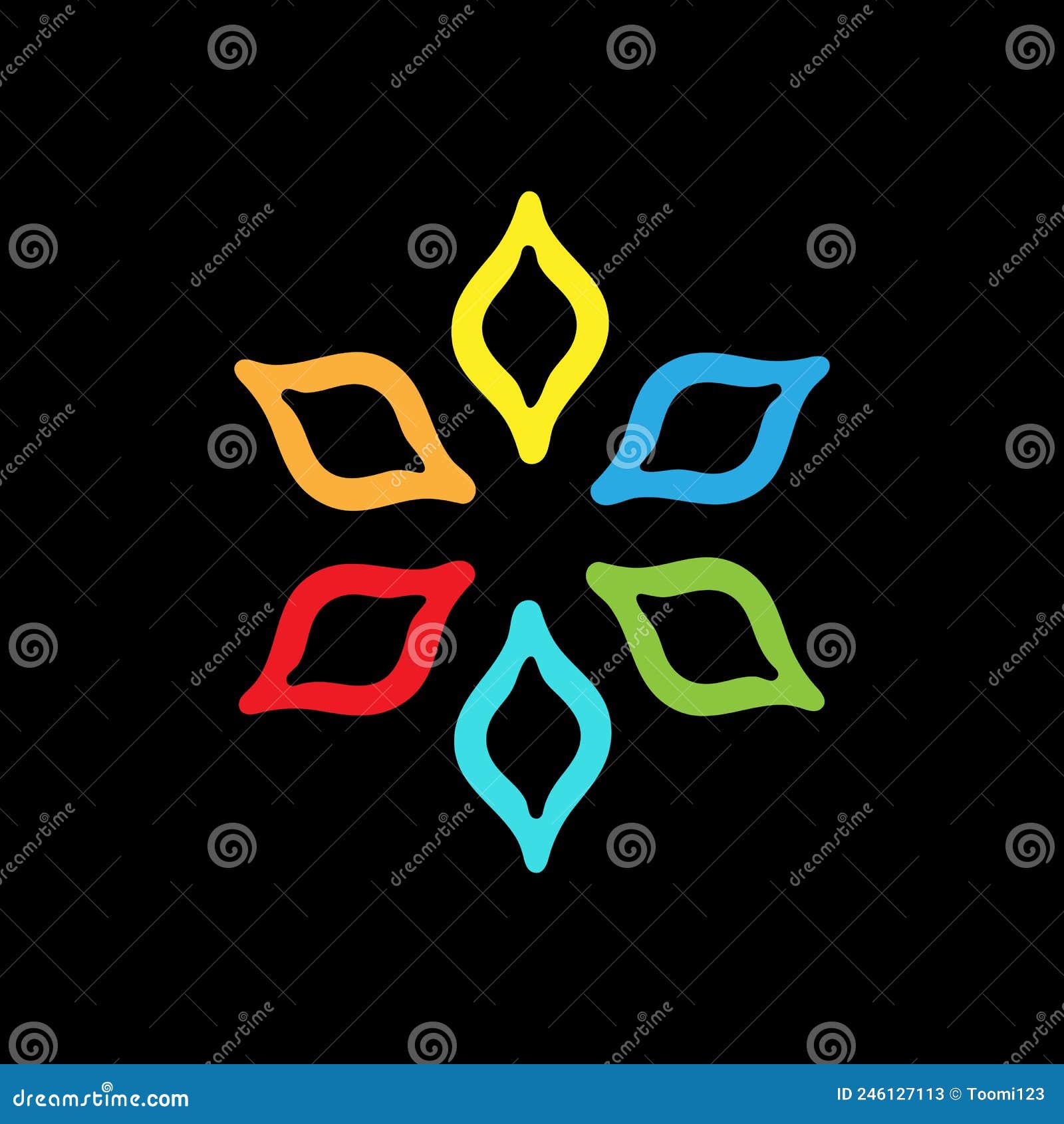 Colorful Flower Petal Motif Stock Vector - Illustration of colourful ...