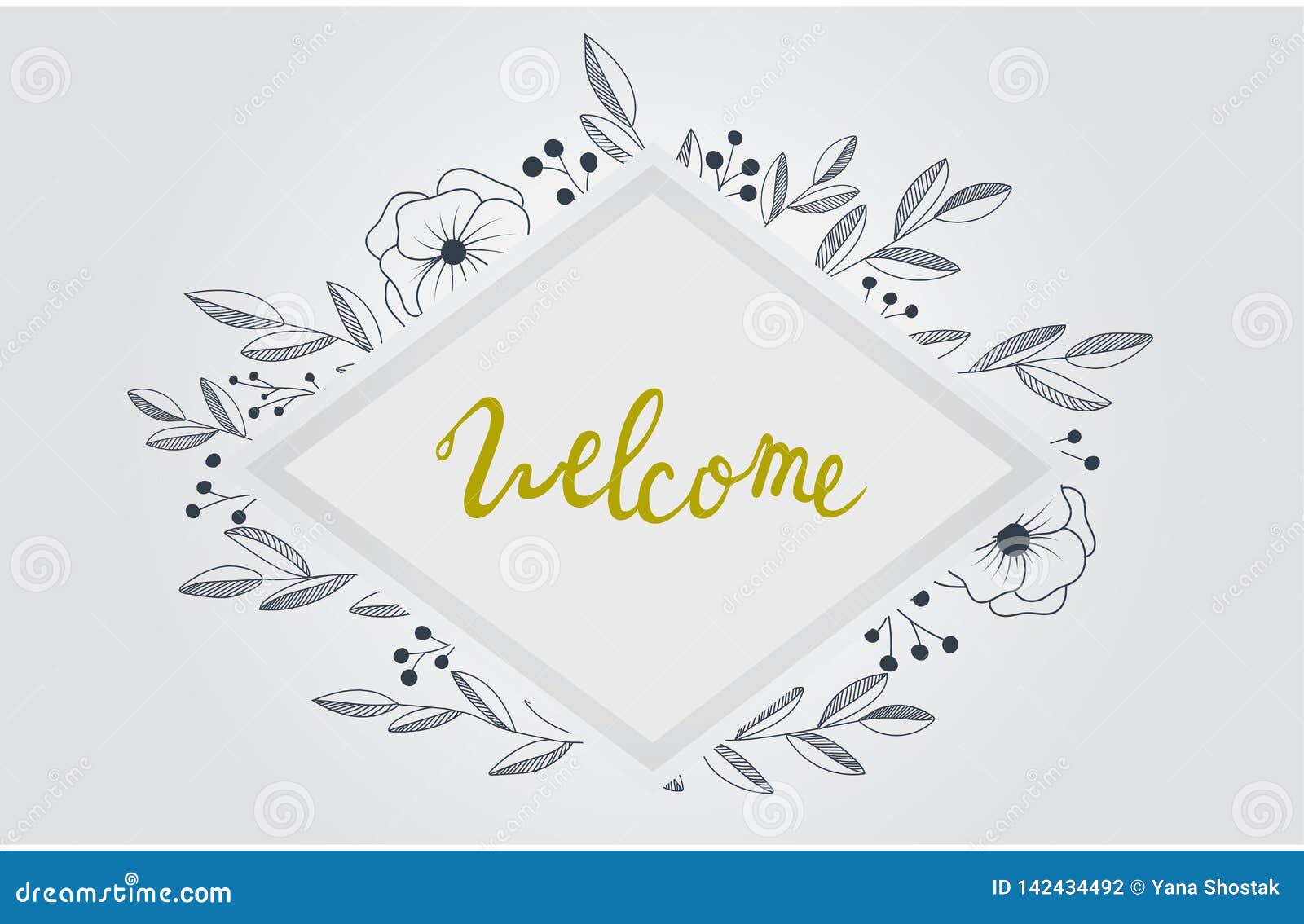 Hand Drawn Invitation Card With Lettering Vector Illustration Stock Vector Illustration Of
