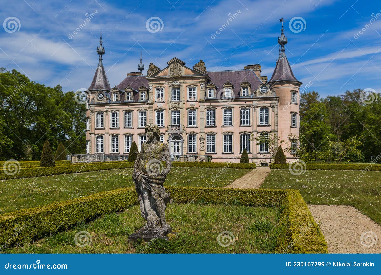 Poeke Castle in Belgium stock image. Image of canal - 230167299