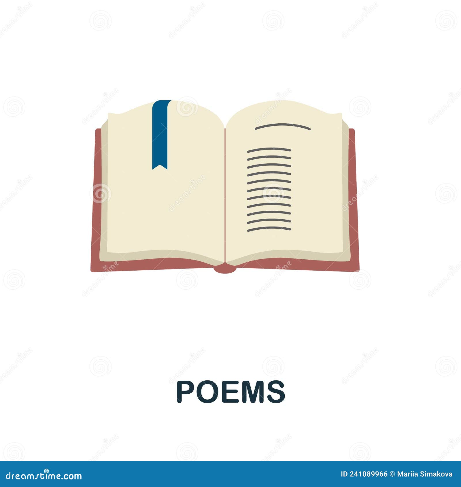 Poems Flat Icon. Colored Element Sign from Books Collection. Flat Poems ...