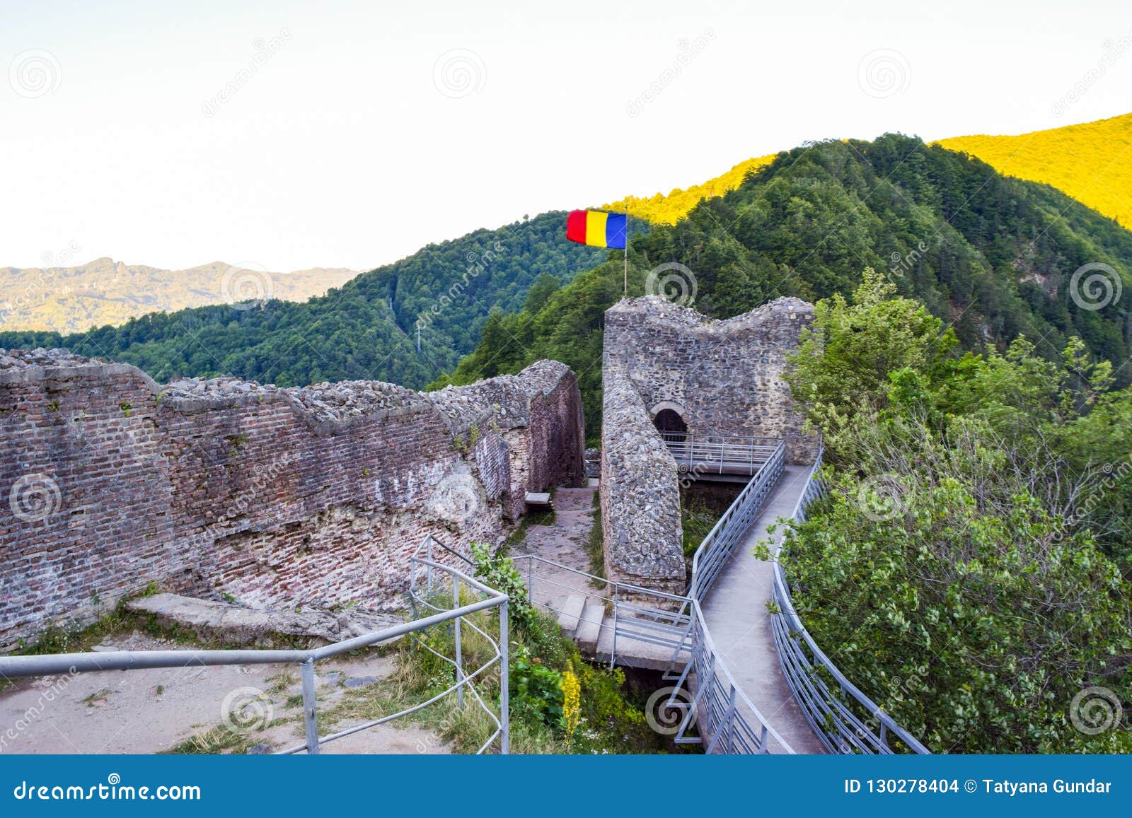 The Poenari Fortress. stock photo. Image of mannequins - 130278404