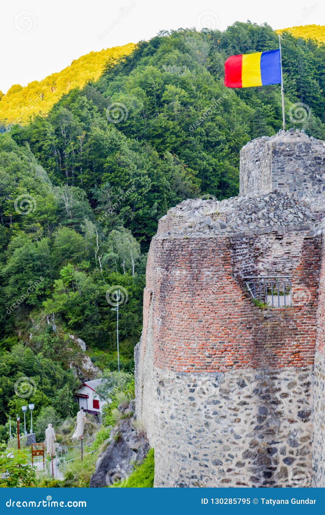 The Poenari Fortress. stock image. Image of fagarae - 130285795