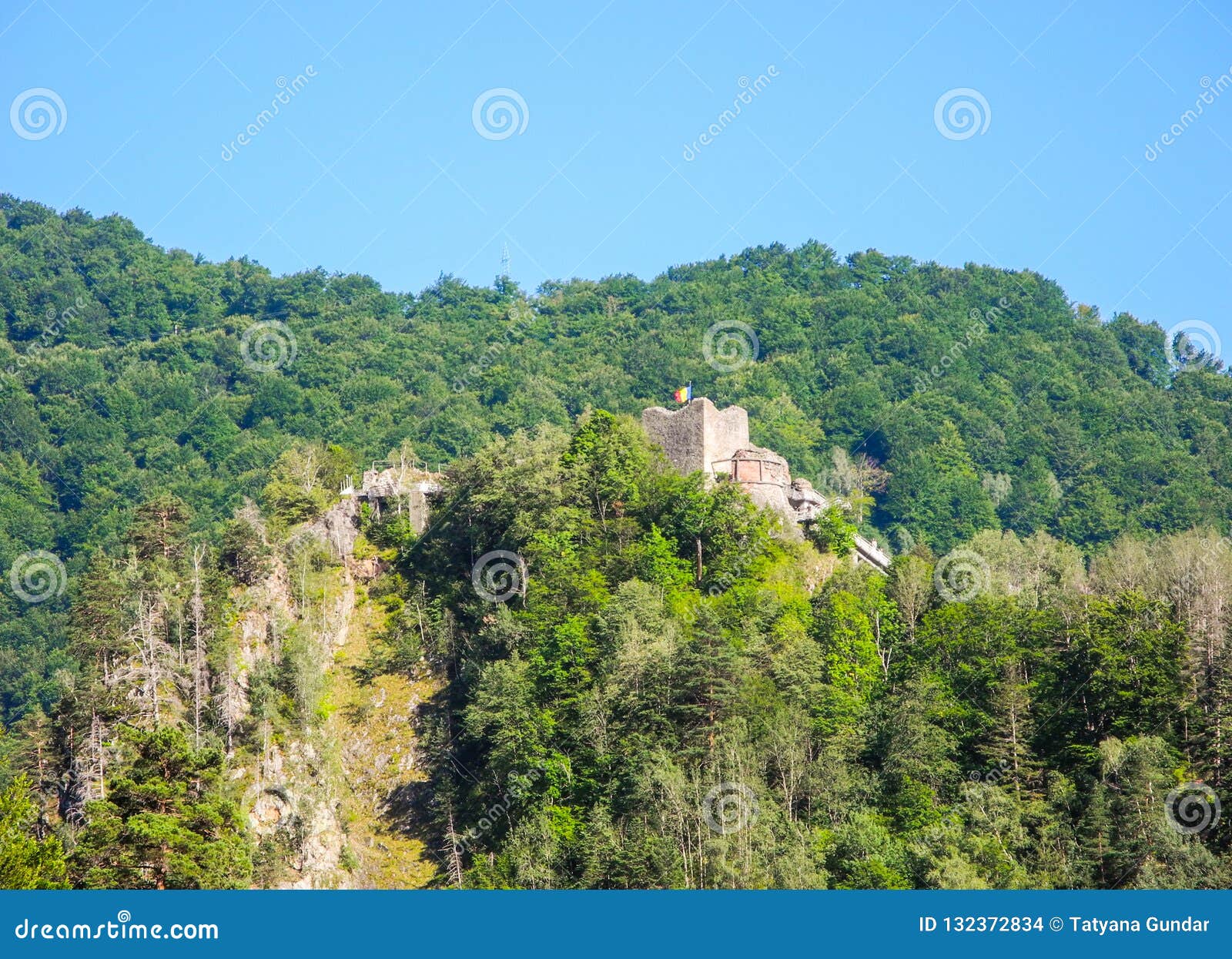 The Poenari Fortress stock photo. Image of castle, dracula - 132372834