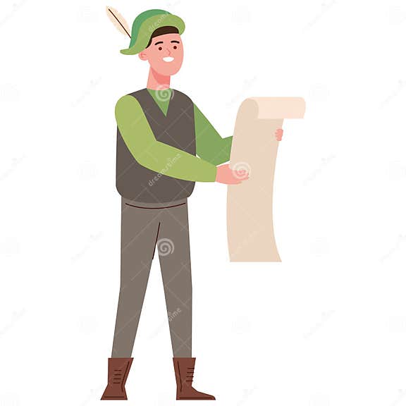 Poet man with paper stock illustration. Illustration of classic - 310122458
