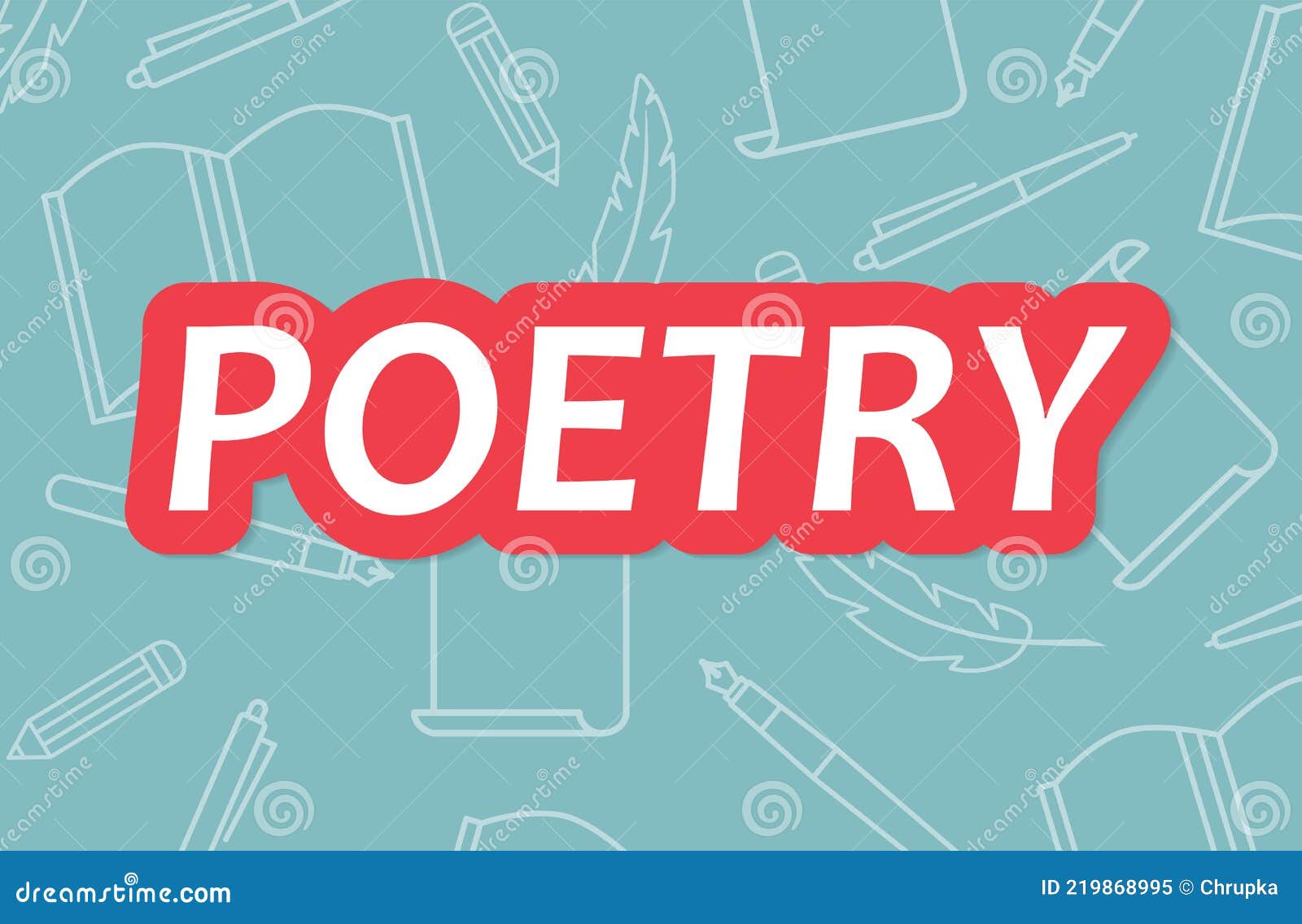 Poetry concept banner stock vector. Illustration of banner - 219868995